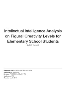 Intellectual Intelligence Analysis on Figural Creativity Levels for Elementary School Students ...